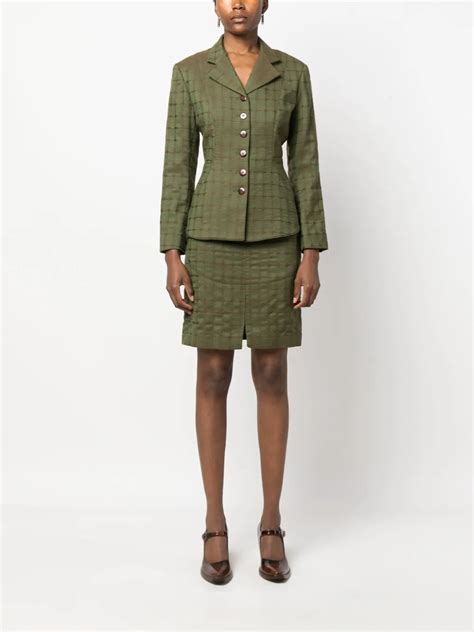 Alaïa Pre Owned 1980 Checked Skirt Suit Farfetch