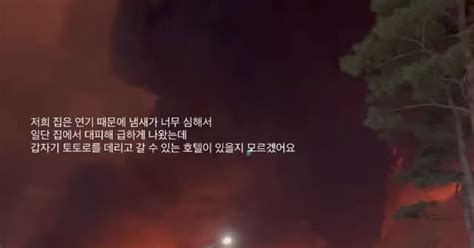 대전 거주 前티아라 소연 남편반려견과 새벽 긴급대피연기랑 냄새 심해