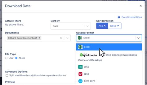 How To Convert Citibank Bank Statement To Excel CSV QBO