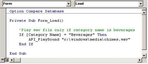 Ms Access 2003 Play A Wav File Sound File Through The Api When A