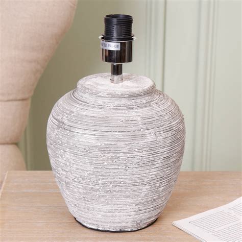 Concrete Grey Ceramic Table Lamp With Dark Grey Shade By Dibor
