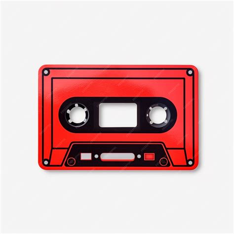 Premium Ai Image A Close Up Of A Red Cassette Shaped Magnet On A