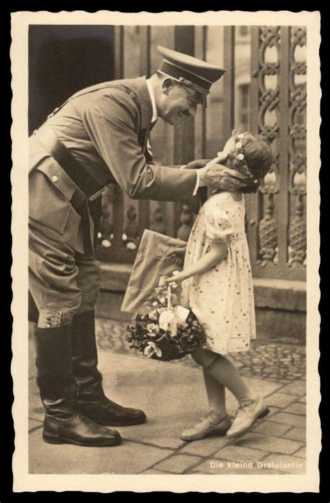 3rd Reich Germany Hitler With Maedchen Portrait Hoffmann Real Photo