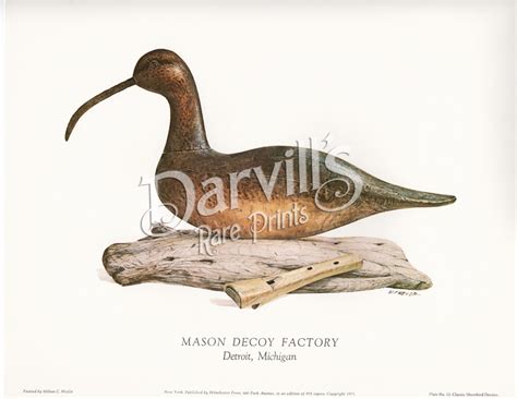 Classic Shorebird Decoys Limited Edition Prints By Milton C Weiler 1971