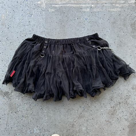 Tripp Nyc Black Skirt Tutu Mini With 1 Skull Chain Depop