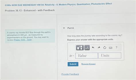 Solved くhws Now Due Wednesday Hw 04 Relativity ﻿ii