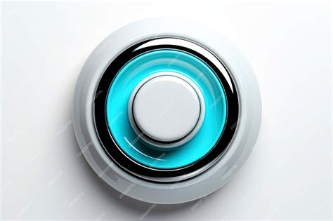 premium photo abstract high tech button on white background generative ai