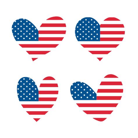 Free American Flag Heart Vector Template To Edit Online