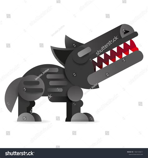 Big Bad Cartoon Wolf Vector Clip Stock Vector Royalty Free 1302104611