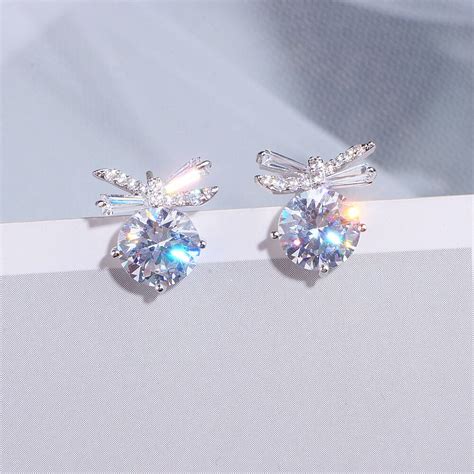 Элегантные серьги гвоздики с кубическим цирконием модные милые романтические серьги для женщин