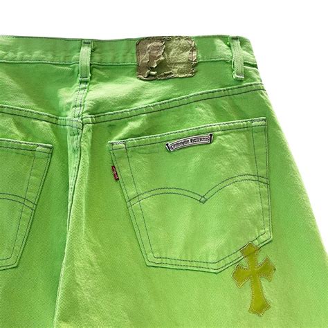 Chrome Hearts Levis 501 Sex Record Limited Edition Cross Patch Green