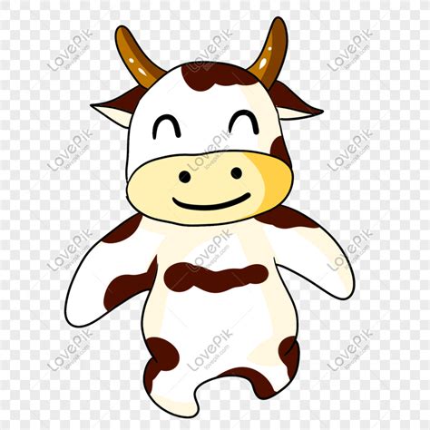흰색 손으로 그린 암소 요소 Png 일러스트 무료 다운로드 Lovepik