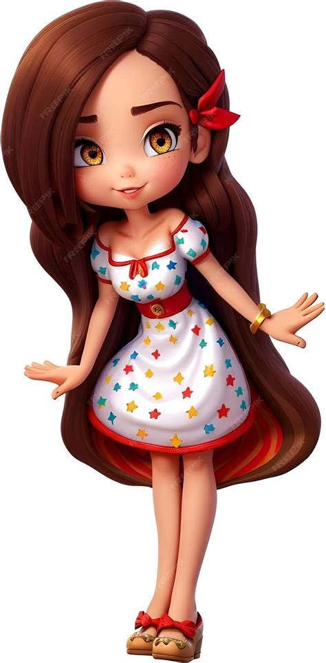 Premium Vector Lady Girl Wearing White Dress Brown Hair