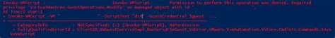 Invoke Vmscript Permission To Perform This Operation Was Denied