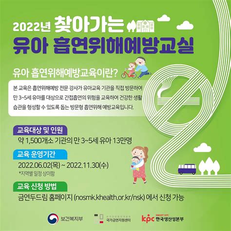 한국건강증진개발원 2022년 찾아가는 유아 흡연위해예방교실 신청 안내 유아흡연위해예방교육이란