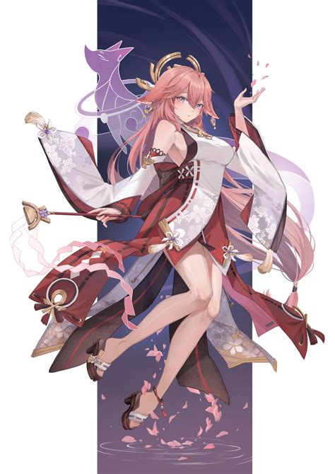 Yae Miko Genshin Impact Drawn By Midori Xu Danbooru