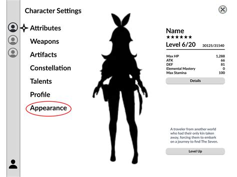 Genshin Impact Mobile Character Customization Susan David Ui Design Genshin Impact Mobile Character Customization Susan David Ui Design