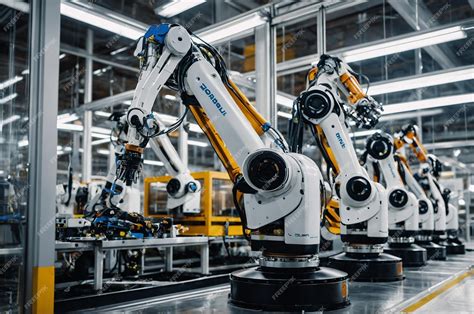 Smart Factory Robots Handling Delicate Assembly In Heavy Industry
