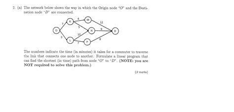2 a the network below shows the way in which the