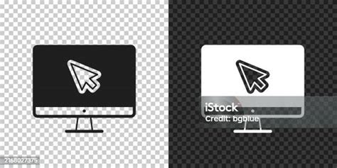 포인터가 있는 데스크톱 컴퓨터 빈 배경에 디자인 아이콘 Lcd에 대한 스톡 벡터 아트 및 기타 이미지 Lcd Lcd