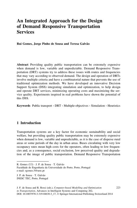 Pdf An Integrated Approach For The Design Of Demand Responsive Transportation Services