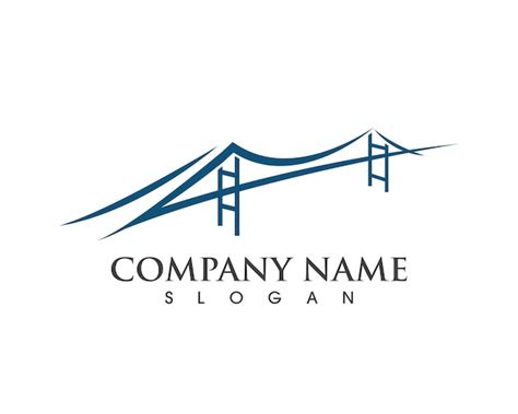 Icono De Vector De Plantilla De Logotipo De Puente Vector Premium