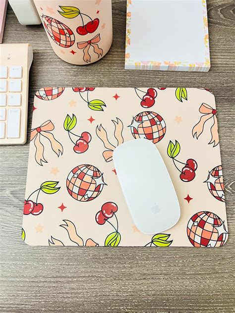Disco Cherry Mouse Pad Mouse Pad Cherry Mouse Pad Mouse Pad Desk Desk Accessories Etsy