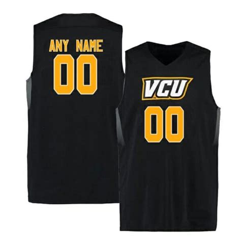 Hot Buy New Custom Vcu Rams Jersey Black Basketball Ncca