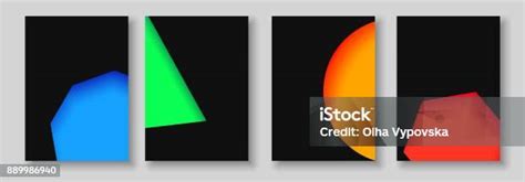 A4 추상 컬러 3d 종이 아트 일러스트 세트 대비 색상입니다 배너 프레 젠 테이 션 플라이어에 대 한 벡터 디자인 레이아웃 0명에 대한 스톡 벡터 아트 및 기타 이미지