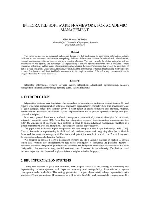 Pdf Integrated Software Framework For Academic Management