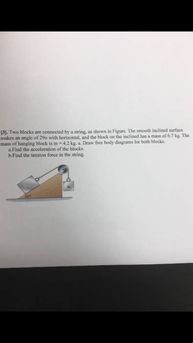 Solved Two Blocks Are Connected By A String As Shown In Chegg