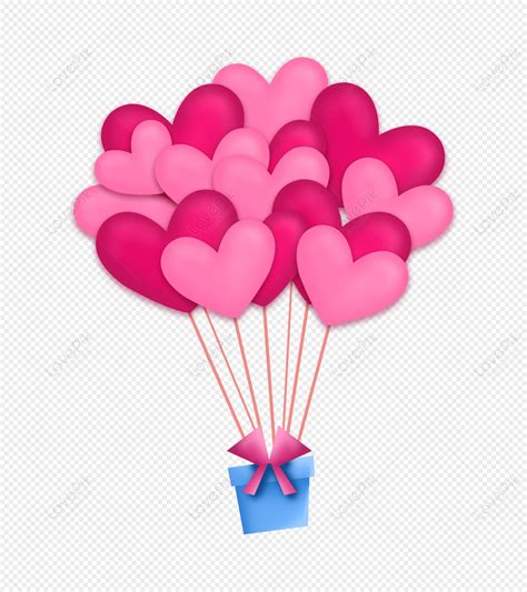 심장 모양의 풍선 장식 요소 Png 일러스트 무료 다운로드 Lovepik