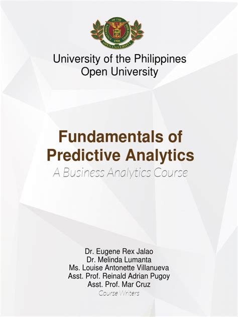Fundamentals Of Predictive Analytics A Business Analytics Course Pdf Dependent And