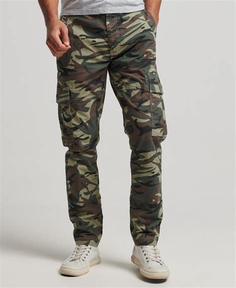 Mens Organic Cotton Core Cargo Pants In Nathan Camo Superdry Uk
