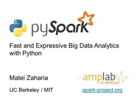Fast And Expressive Big Data Analytics With Python Ppt Video Online