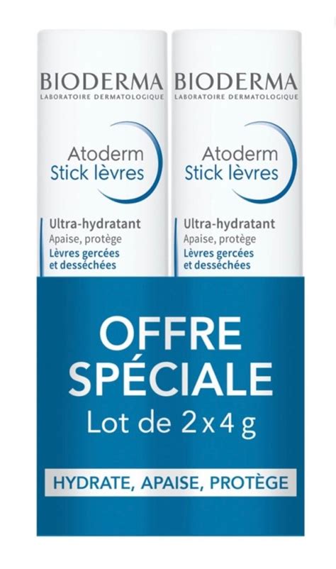 Bioderma Atoderm Stick Levres 2x4g/Биодерма Атодерм увлажняющий и ...