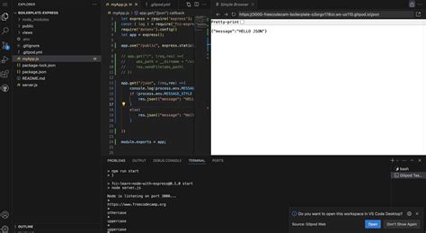 basic node and express use the env file javascript the