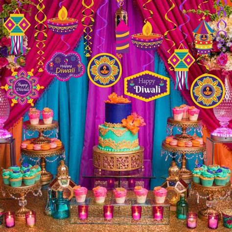 Fangleland 25 Pcs Happy Diwali Decorations Photo Booth Props