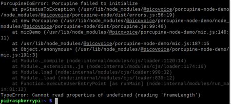 Porcupine Issue Porcupine Failed To Initialize On Raspberry Pi With NodeJS Issue