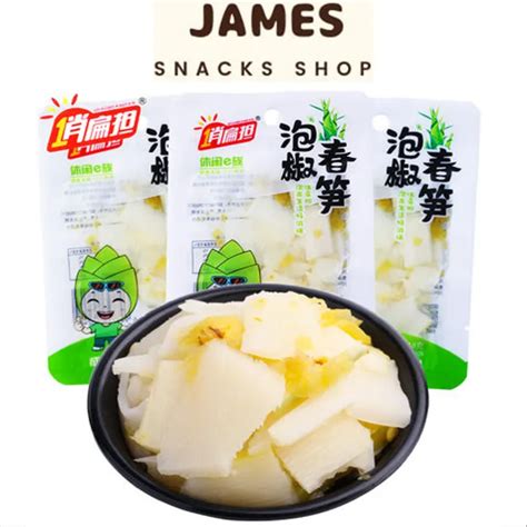 俏扁担泡椒春笋下饭菜四川特产成都酱腌菜 Qiao Bian Dan Pickled Asparagus 18g Lazada