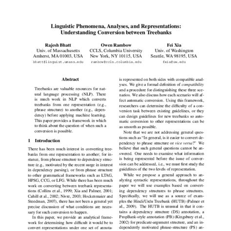 Linguistic Phenomena Analyses And Representations Understanding