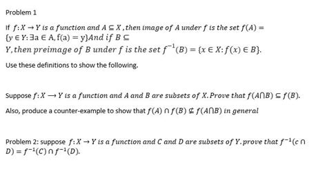 solved if f x rightarrow y is a function and a x then