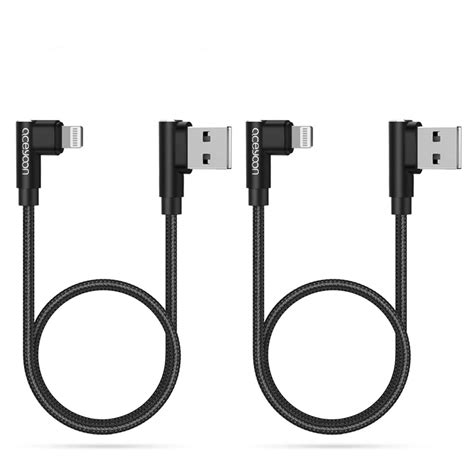 Aceyoon 2 Pack 1ft Lighting Cable Right Angle 90 Degree Mfi Certified
