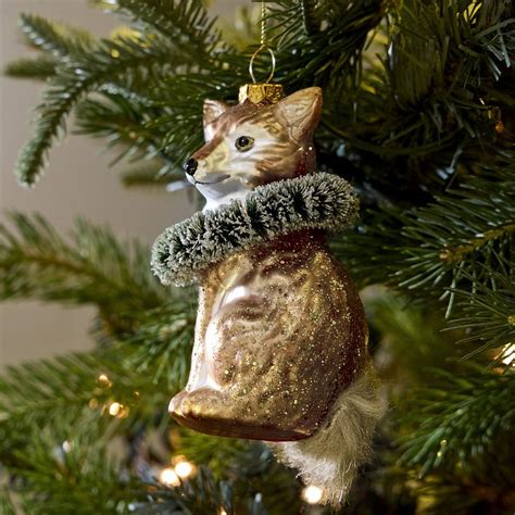 Glass Fox Ornament West Elm