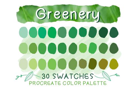 Greenery Procreate Color Palettes Instant Download Procreate Color Palettes For Ipad Digital