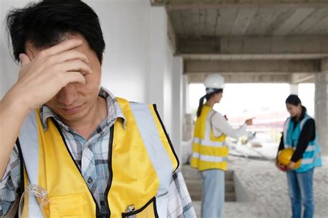 Premium Photo Male Worker Stands Stressed After Being Punished And
