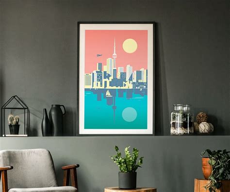 Toronto City Travel Poster Ontario Canada Art Canadian Etsy Canada