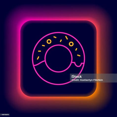 검은 배경에 고립 된 달콤한 유약 아이콘도 우네 빛나는 네온 라인 도넛 다채로운 개요 개념 벡터 0명에 대한 스톡 벡터 아트 및 기타 이미지 Istock