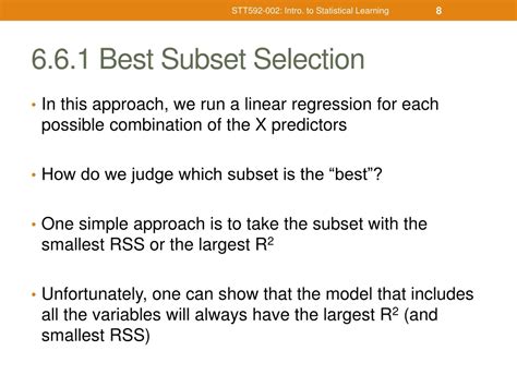 Ppt Linear Model Selection And Regularization Powerpoint Presentation