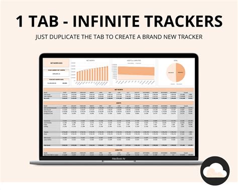 Net Worth Tracker Spreadsheet Template For Google Sheets In Dollars Net Worth Dashboard